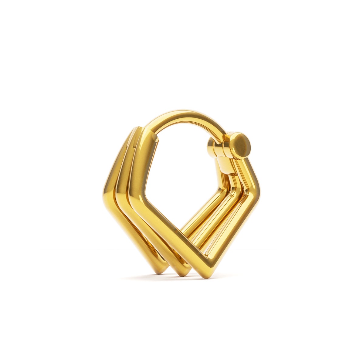 V Shape Nose Ring, Triple Stacked Nose Hoop, Nose Ring Hoop, Nose ...