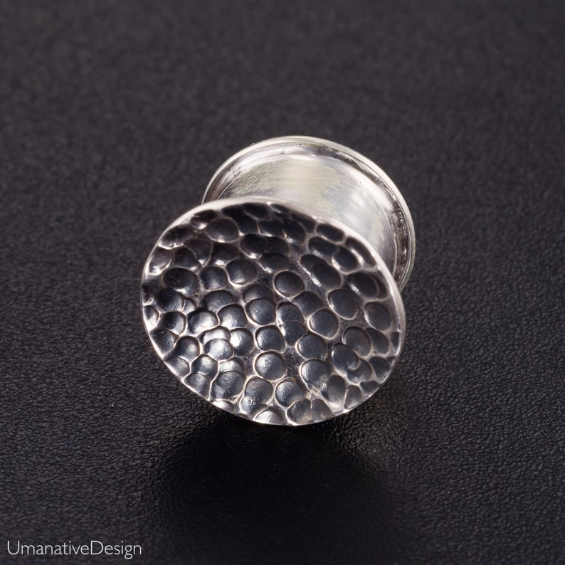 Hammered Silver Plugs. Sterling Silver Plugs. 6g Plugs. 6g - Etsy