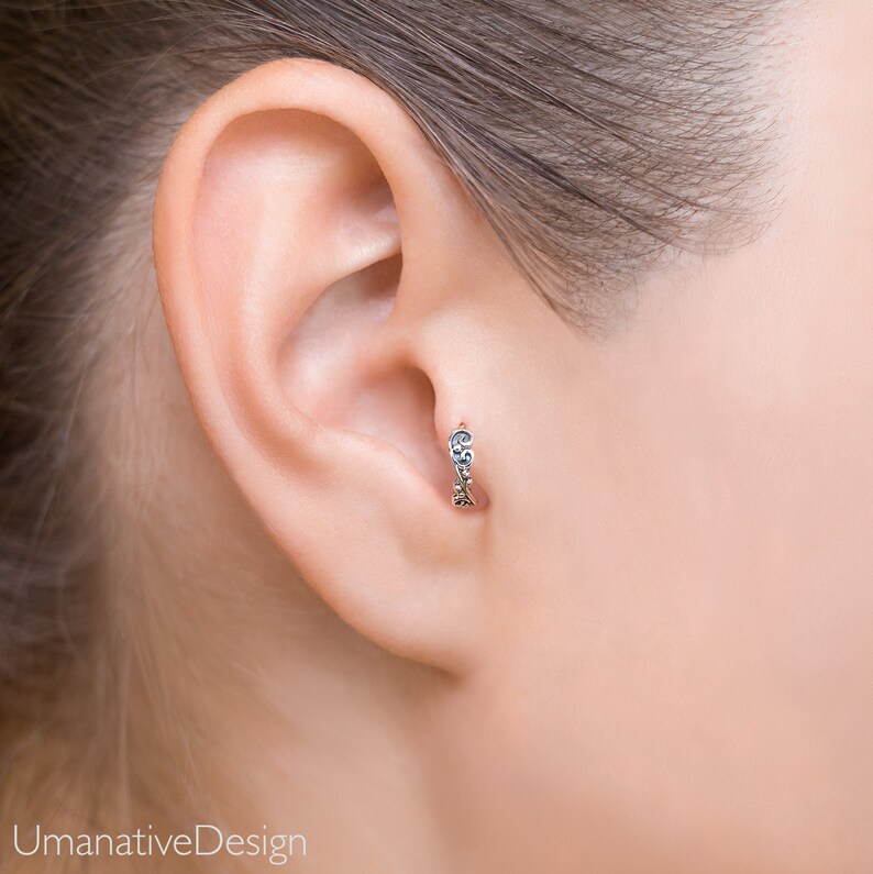 Tragus Piercing Gold Cartilage Hoop Helix Earring Daith - Etsy