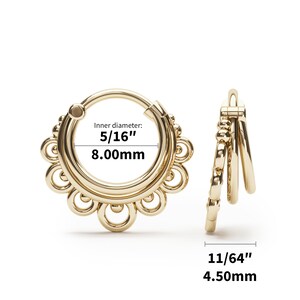 Statement Septum Ring 18K Gold Vermeil, Triple Layered Septum Ring ...