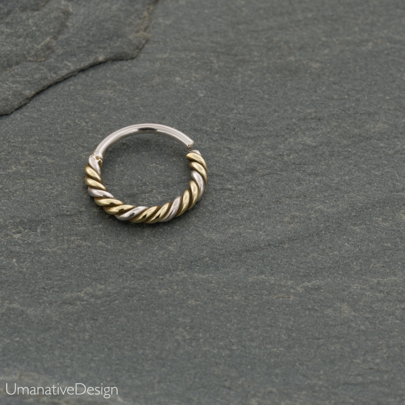 Gold Twisted Wire Nose Ring for Pierced Nose. Braided Nose - Etsy