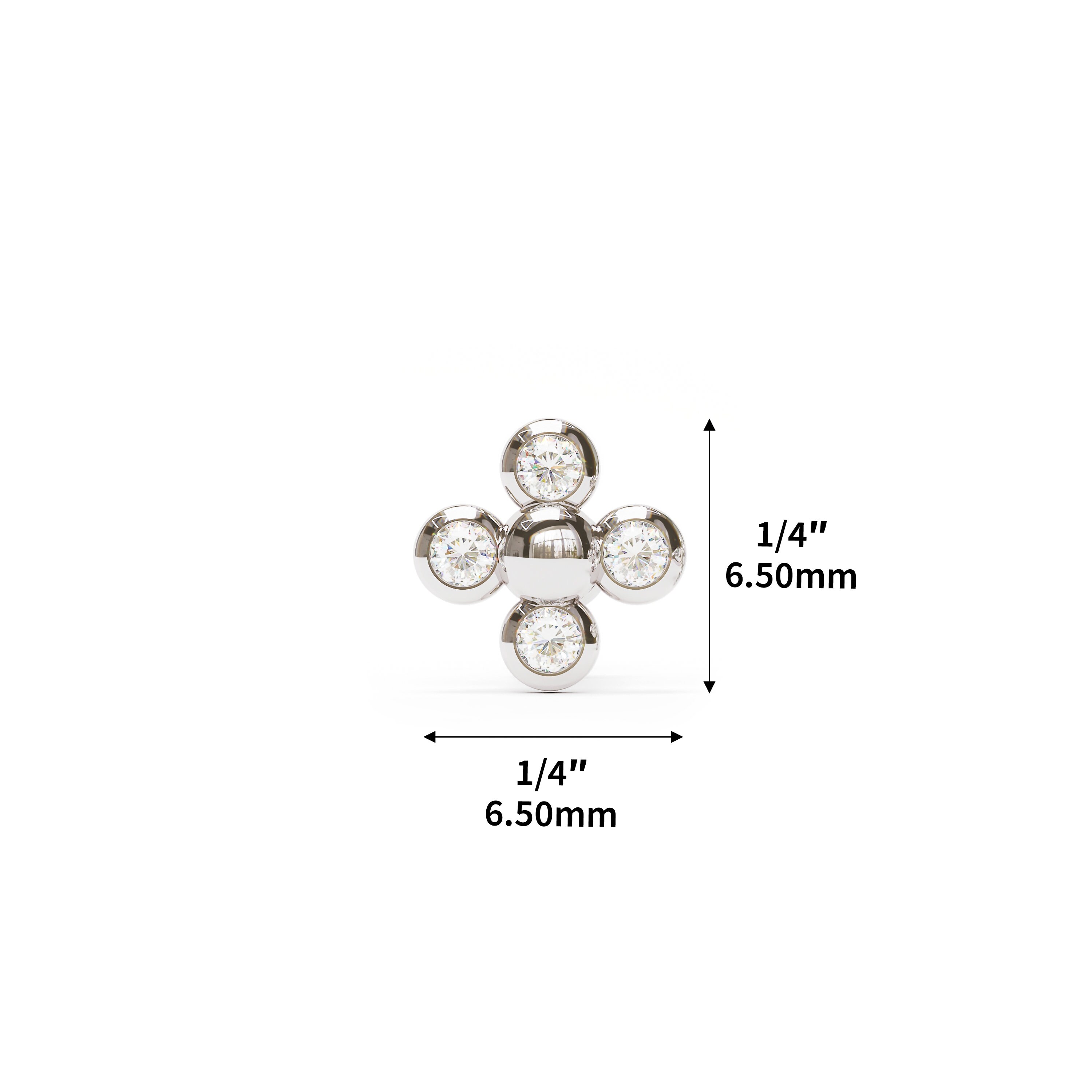 14K Solid Gold Dainty Bezel Set Diamond Helix Earring, Cartilage ...