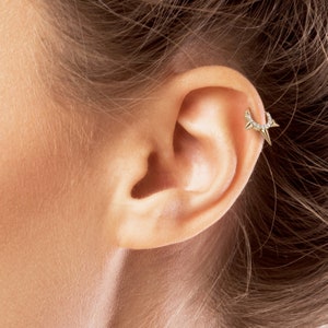 Diamond Daith Earring, Gold Daith Jewelry, Solid 14K Gold Daith ...