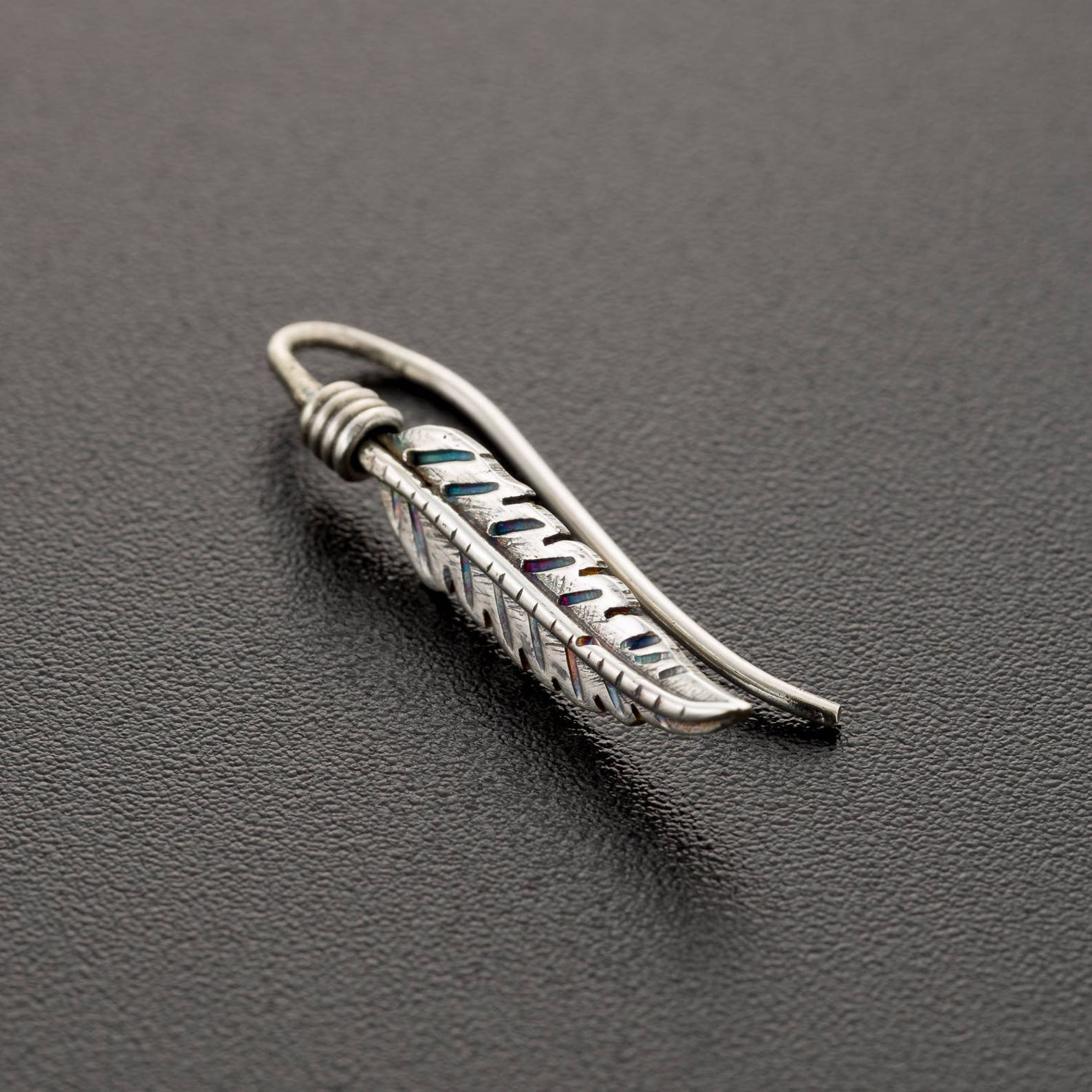 Curved Ear Climber, Bar Ear Crawler, Leaf Ear Climbers, Silver Ear ...