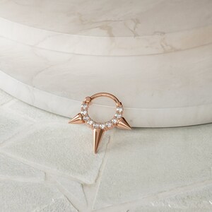 Diamond Daith Earring, Gold Daith Jewelry, Solid 14K Gold Daith ...