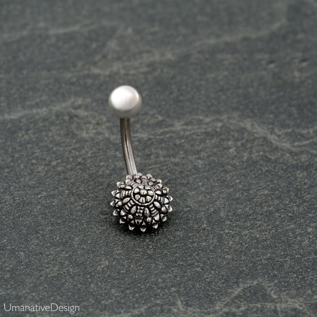 Silver Belly Ring, Belly Bar, Belly Piercing, Belly Ring, Navel ...