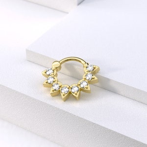 Daith Hoop Clicker 14K Gold, Daith Jewelry, Statement Daith Ring ...