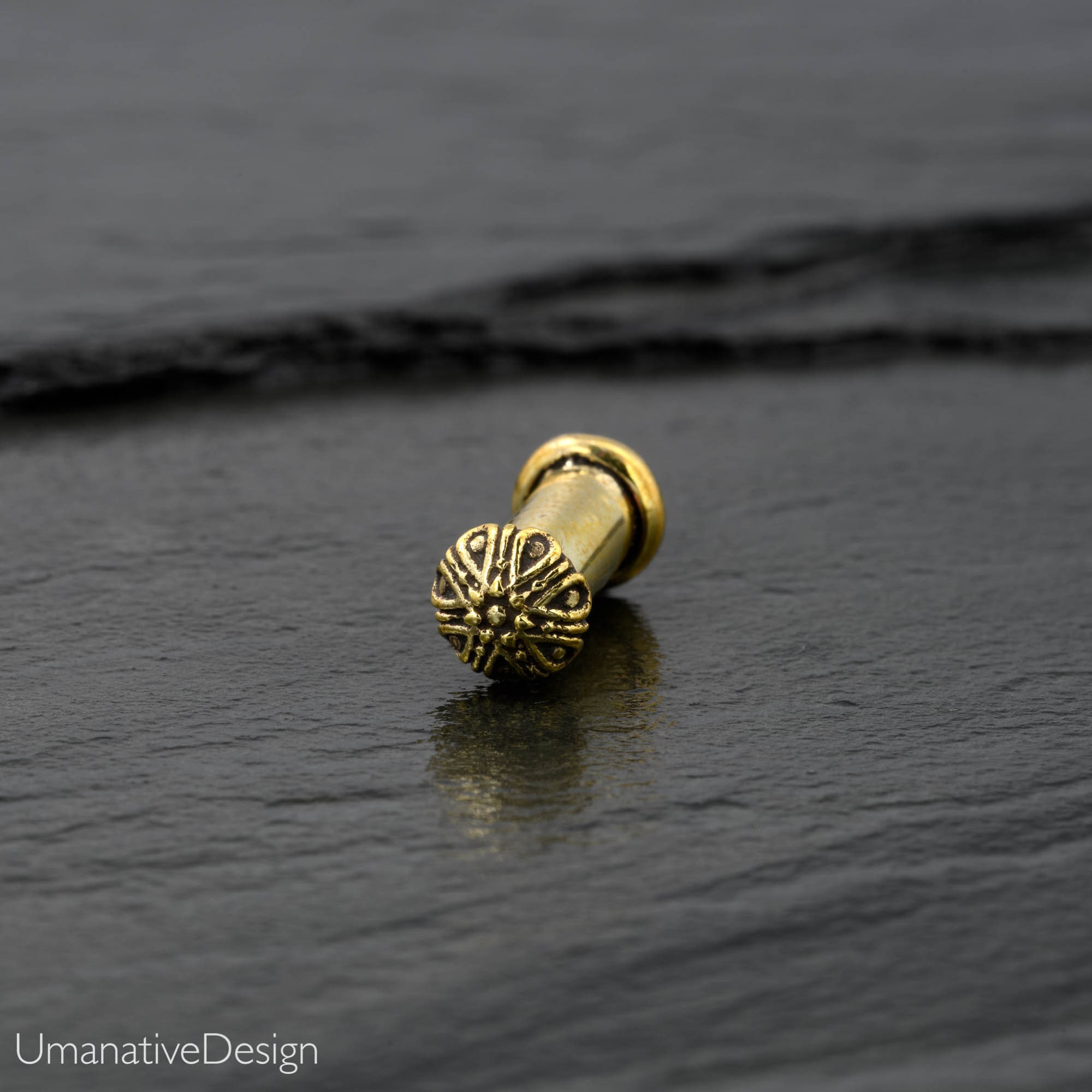 Gold Ear Plugs Ear Gauges Plugs and Tunnels Flower Gauges - Etsy