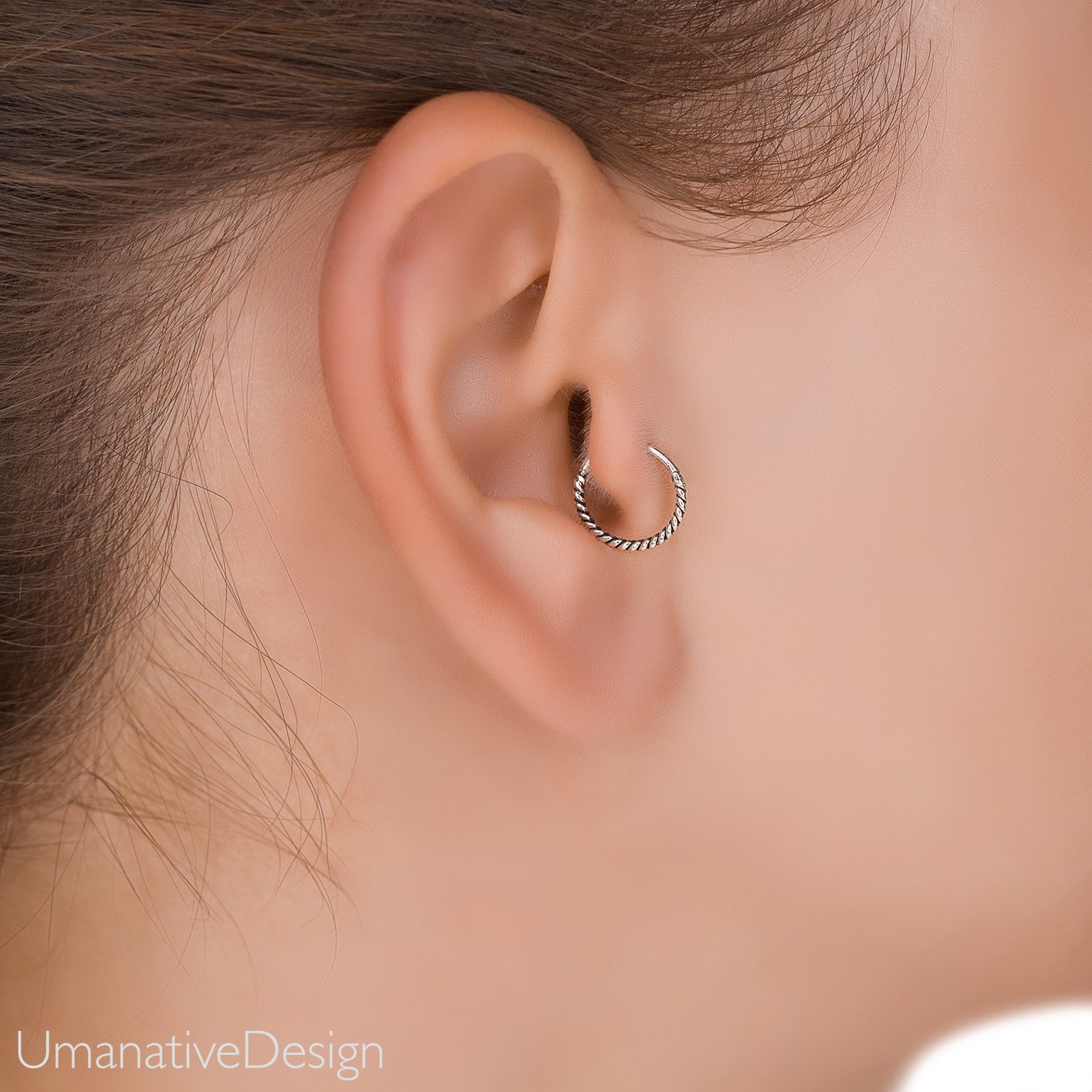 Daith Piercing Daith Earring Tragus Earring Twisted Wire - Etsy