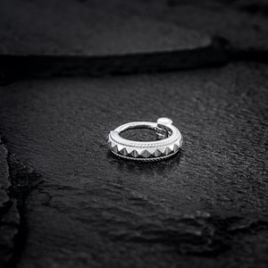 Pyramid Studded Helix Hoop, Cartilage Earring, Geometric Helix Ring ...
