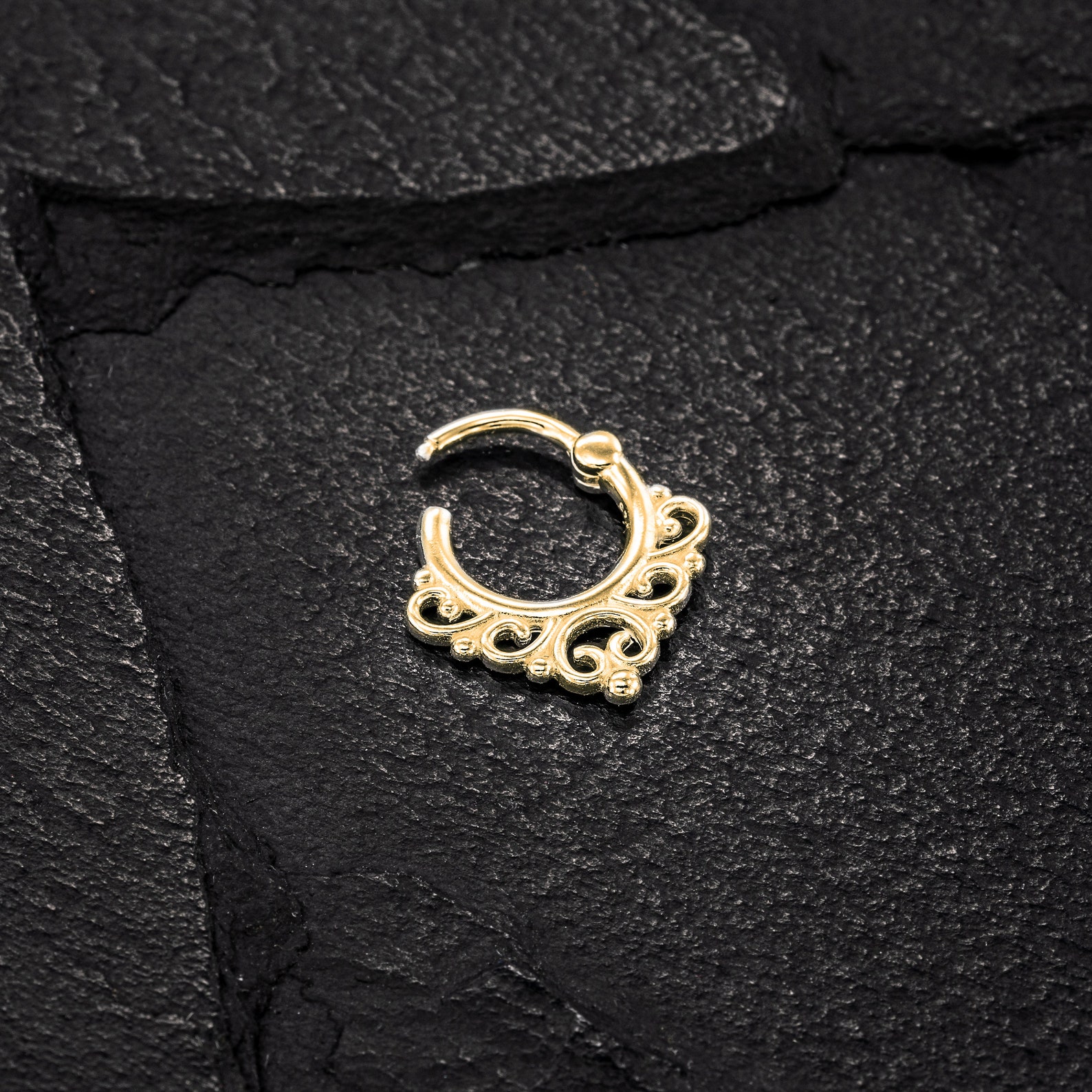 Gold Septum Ring, 16g Septum Clicker, Septum Piercing, Snug Fit Septum ...