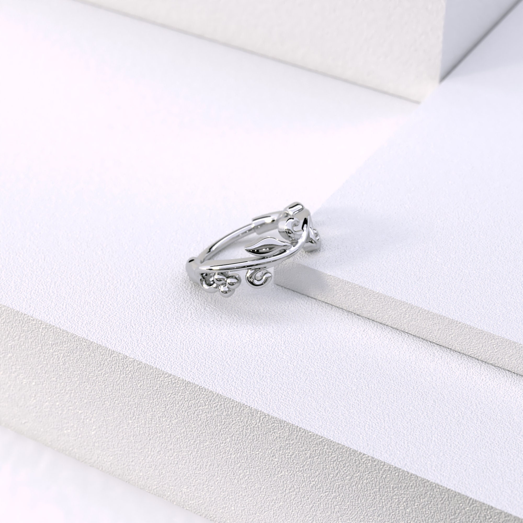 Silver Leaf Helix Hoop Helix Clicker Earring Cartilage - Etsy