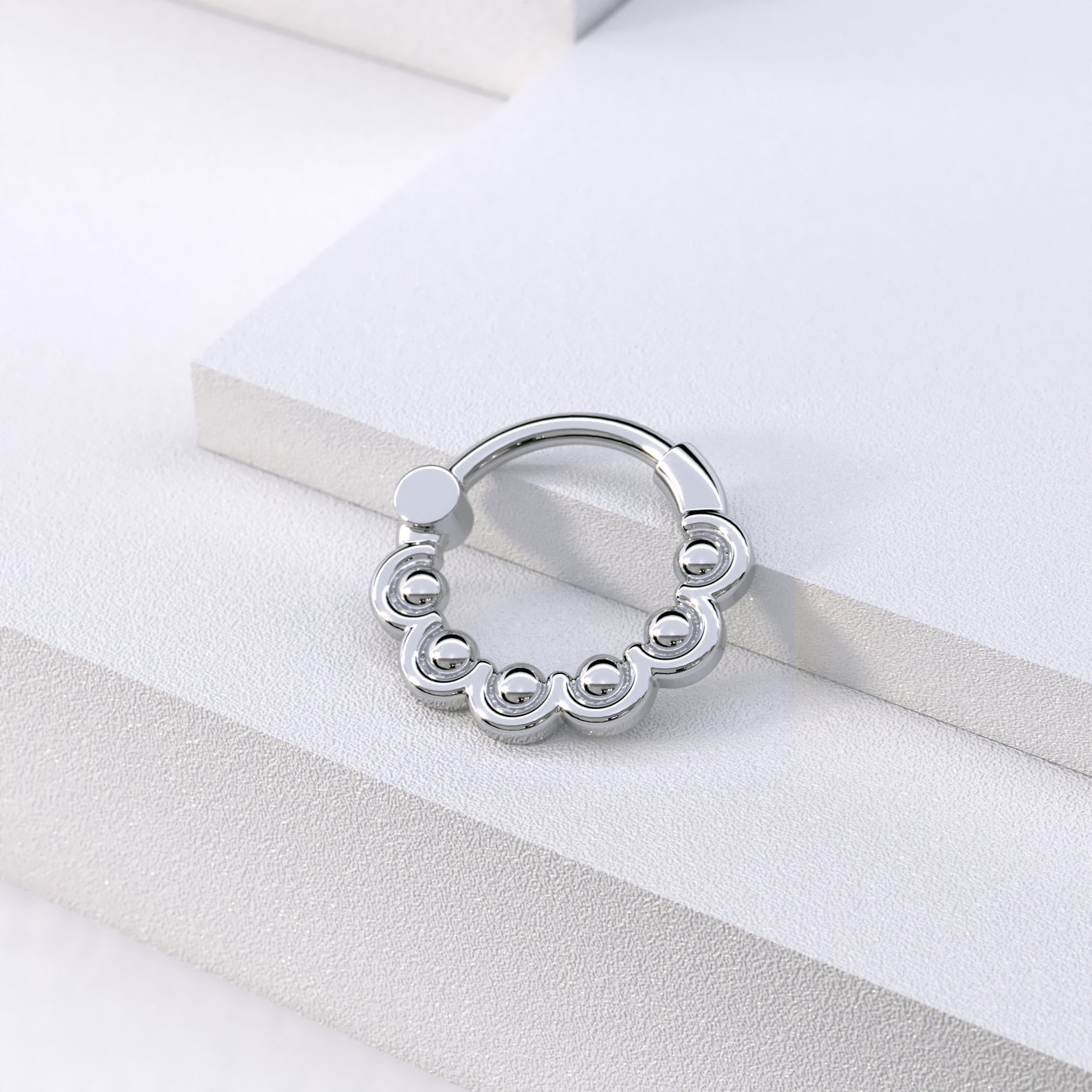 Clicker Septum Ring Sterling Silver, 16g Septum Jewelry, Indian Septum ...