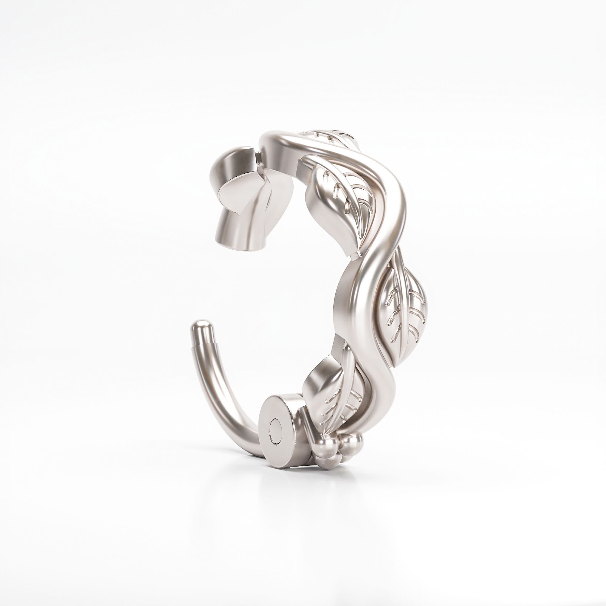 Vine Leaf Helix Earring, Cartilage Hoop 925 Silver, Helix Piercing ...