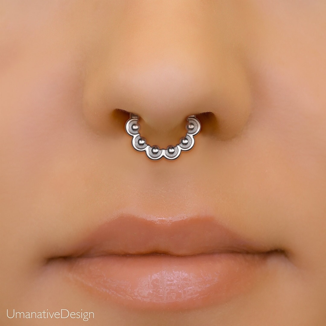Silver Indian Septum Clicker, Septum Piercing Jewelry, 16g Septum Ring ...