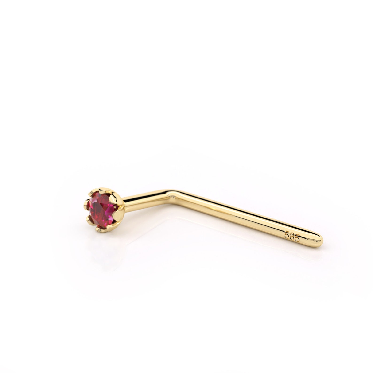 Diamond Nose Stud, Solid Gold Nose Stud, Real Diamond Nose Stud, Tiny ...