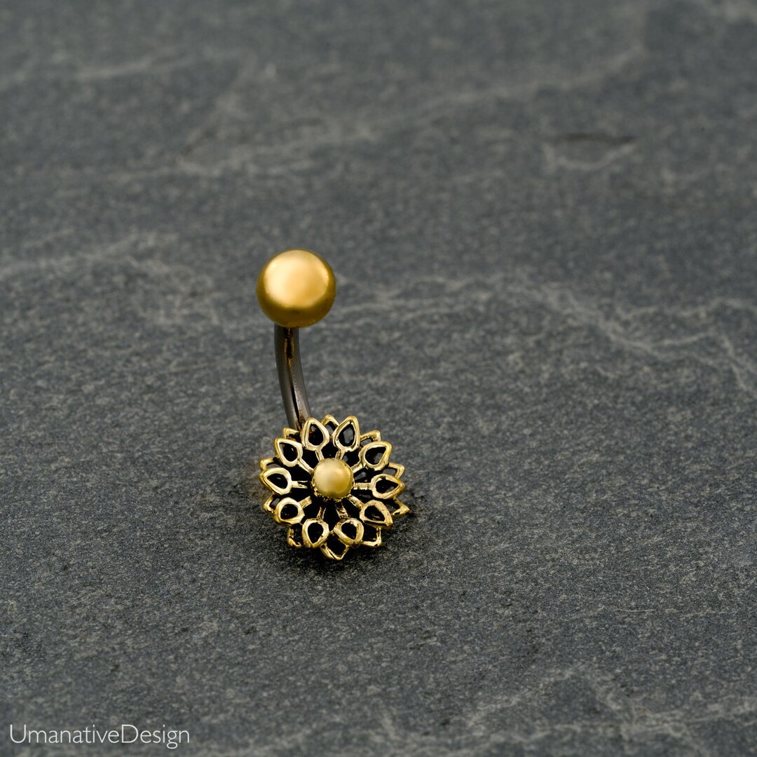 Tribal Belly Button Ring, Belly Piercing, Belly Bar, Indian Belly Bar ...