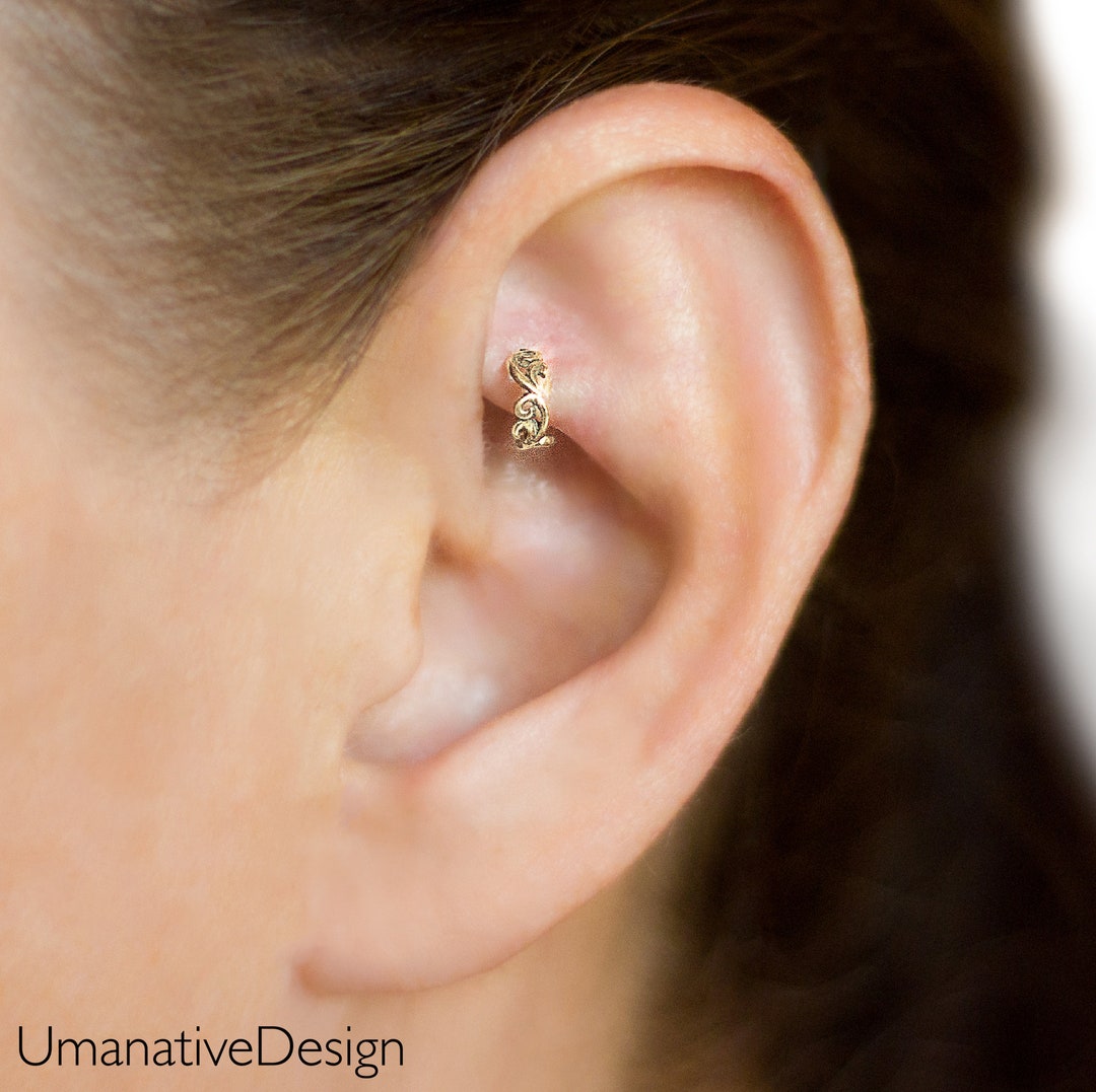 Rook Earring, Rook Piercing, Daith Earring, Cartilage Earring, gold ...