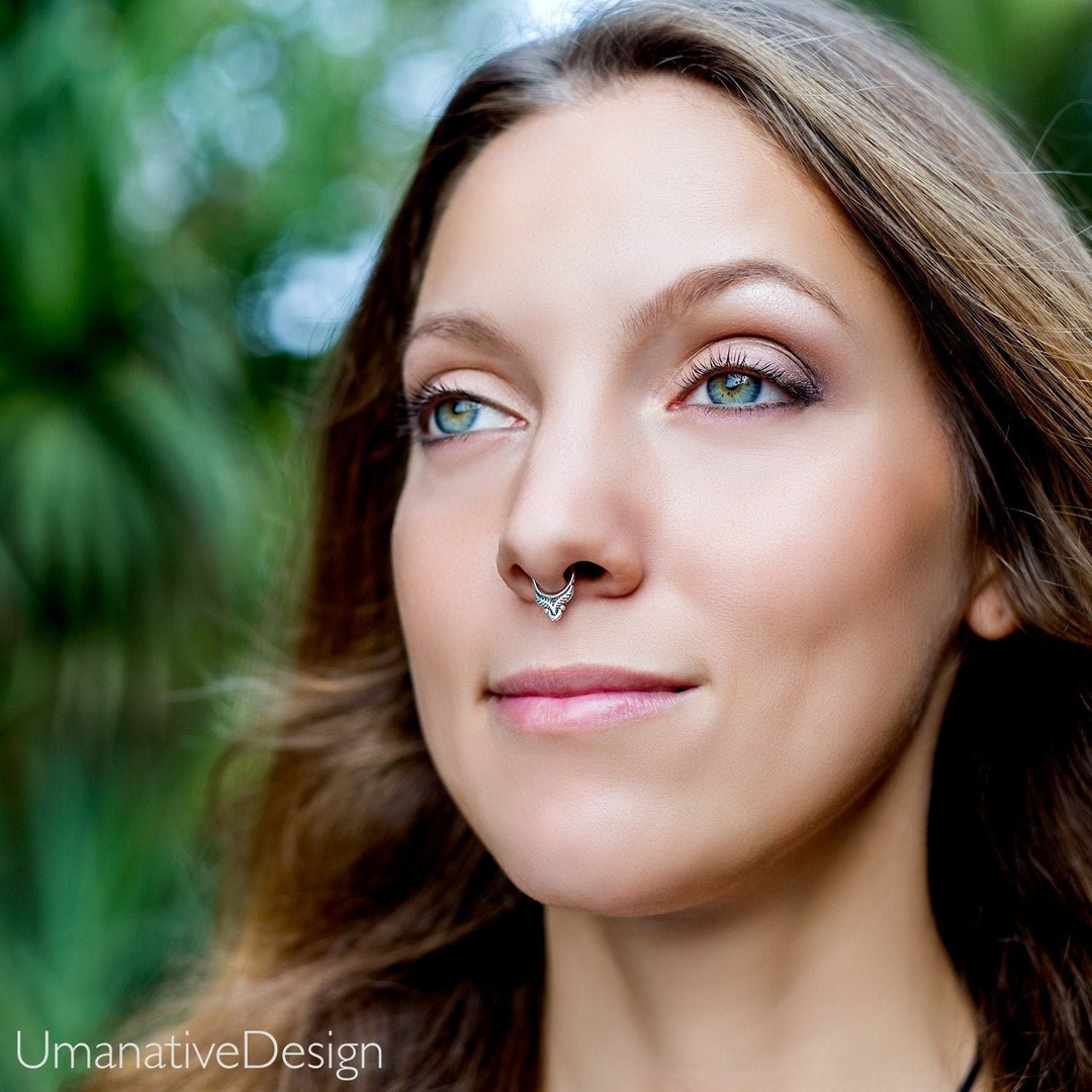 Unique Fake Septum Ring for Non Pierced Nose, Faux Septum Piercing ...