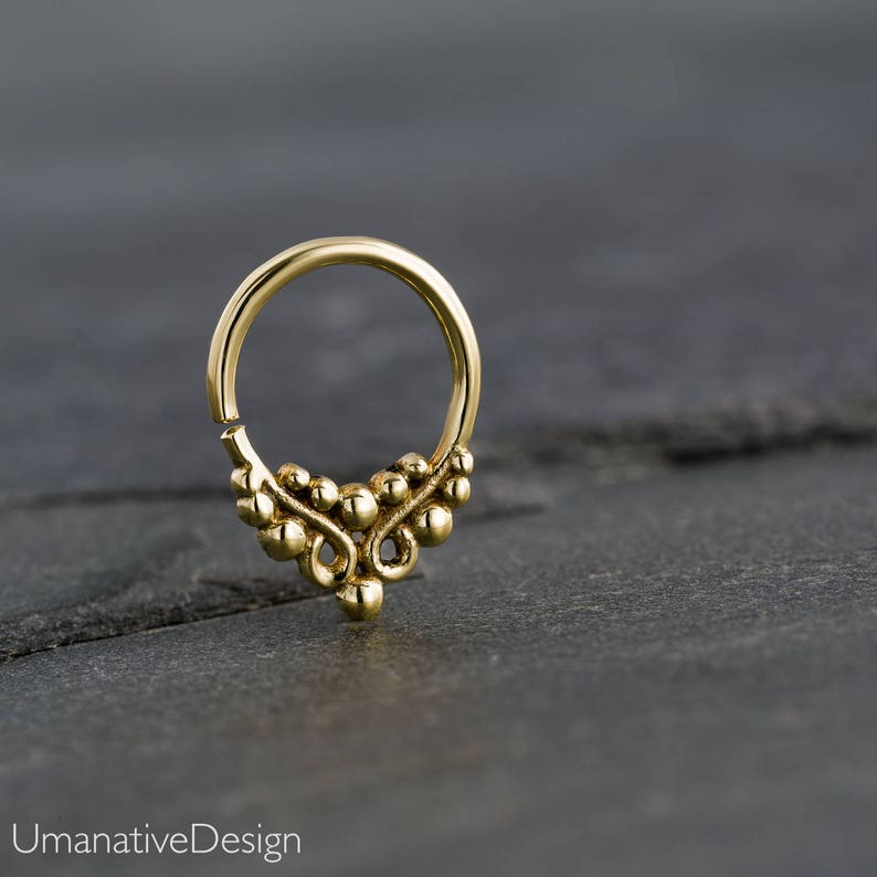 Indian Septum Ring Nose Ring Silver Septum Ring Tribal Etsy