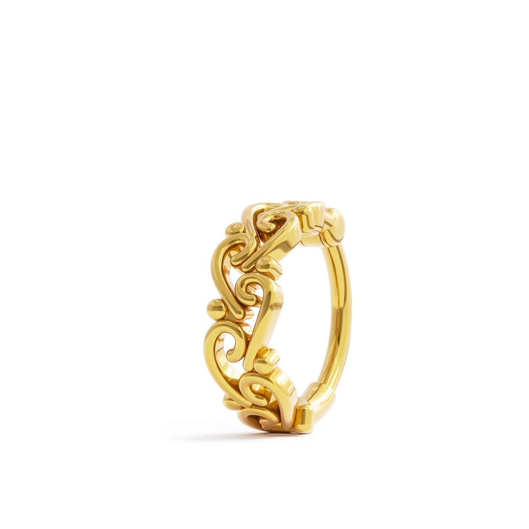 Gold Nose Ring, 18K Gold Vermeil Clicker Nose Ring, Nose Jewelry ...