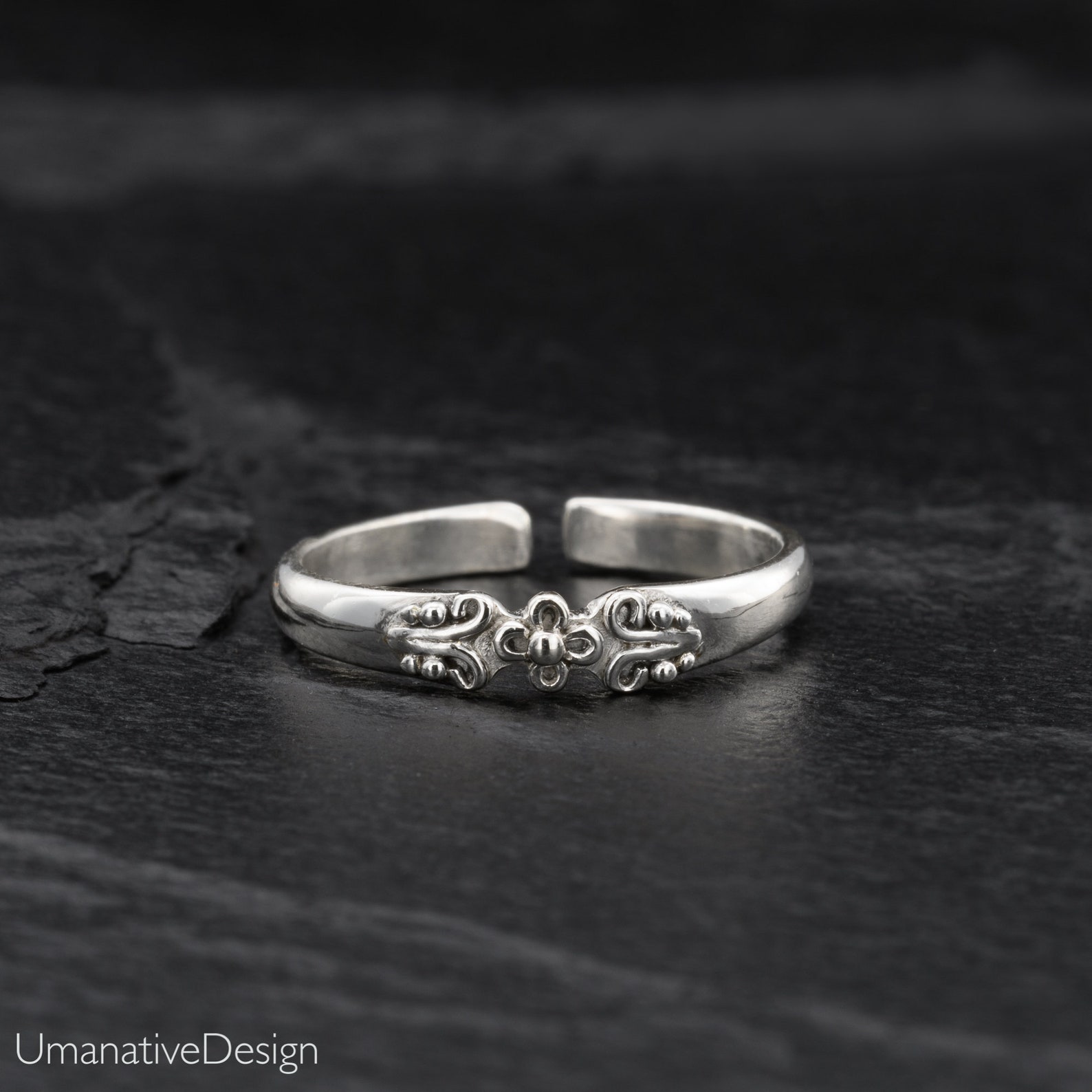 Silver Toe Rings Set Set of 3 Toe Rings Adjustable Toe | Etsy