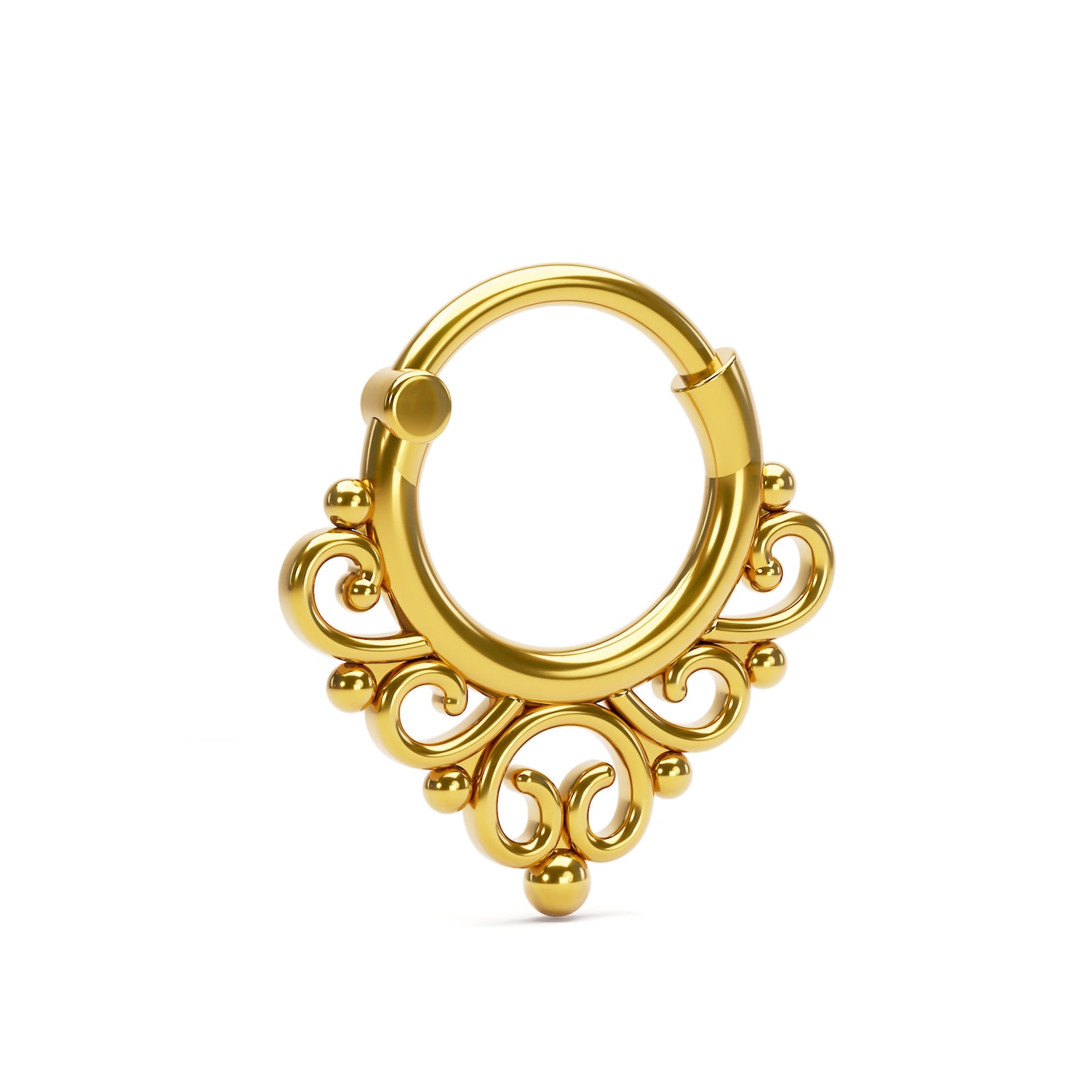 Gold Septum Ring, 16g Septum Clicker, Septum Piercing, Snug Fit Septum ...
