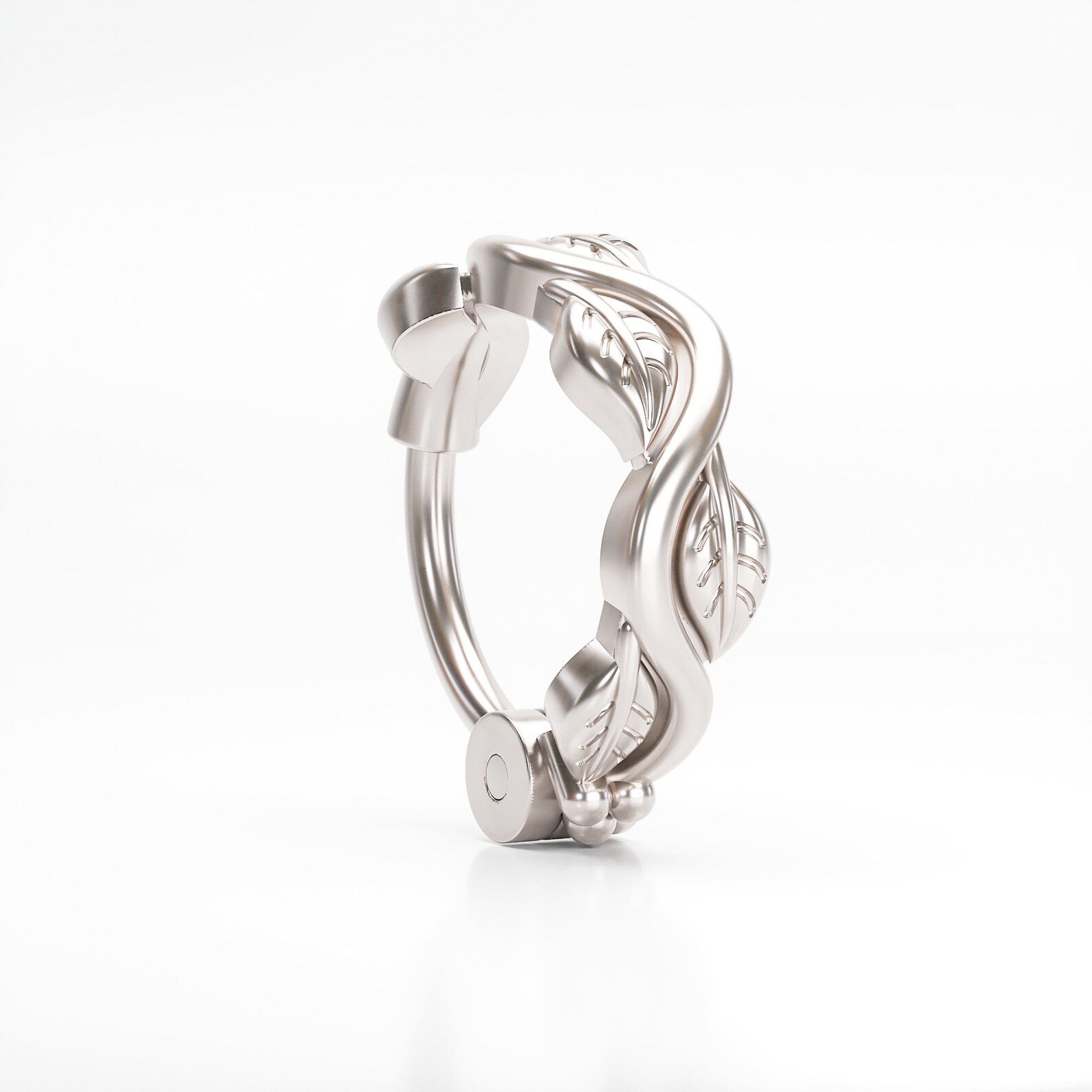 Vine Leaf Helix Earring, Cartilage Hoop 925 Silver, Helix Piercing ...