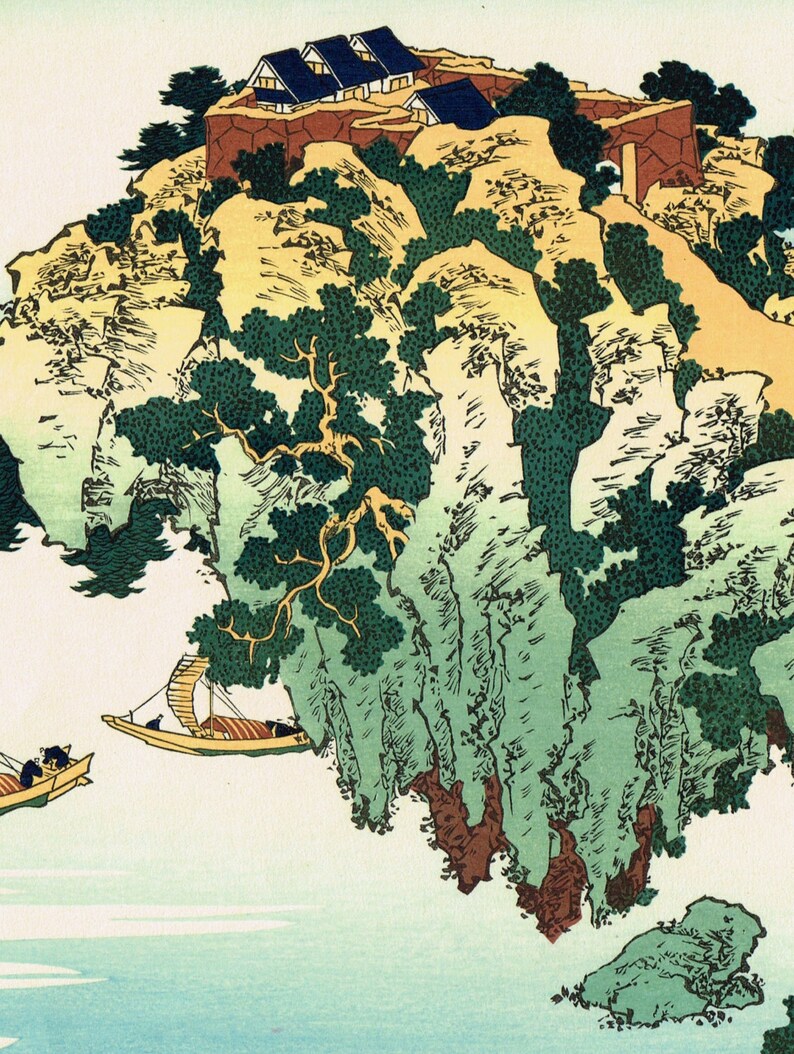 Japanese Ukiyo-e Woodblock Print, Hokusai, "sunset Glow at Jungai" - Etsy