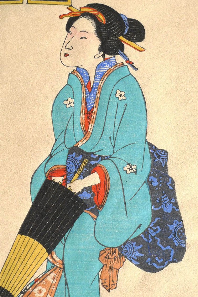 Japanese Ukiyo-e Woodblock Print Nagasaki-e 6 | Etsy