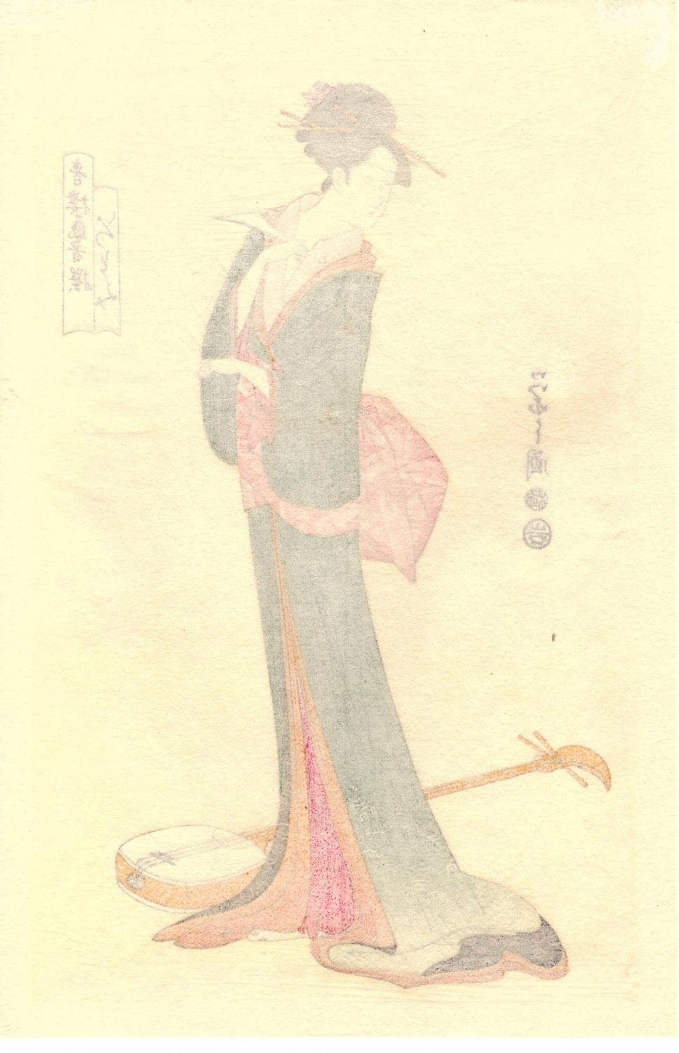 Japanese Ukiyoe Woodblock Print Eishi three | Etsy