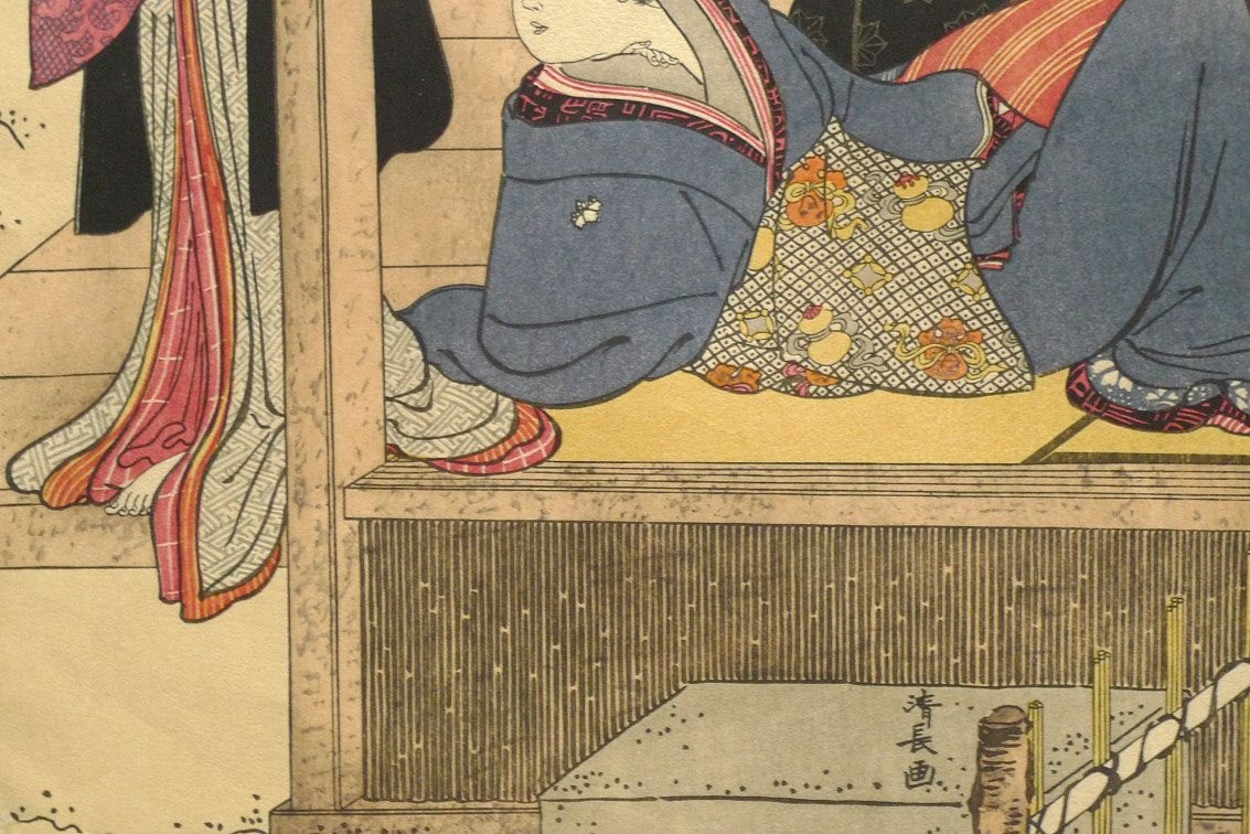 Japanese Ukiyo-e Woodblock Print Kiyonaga women in - Etsy