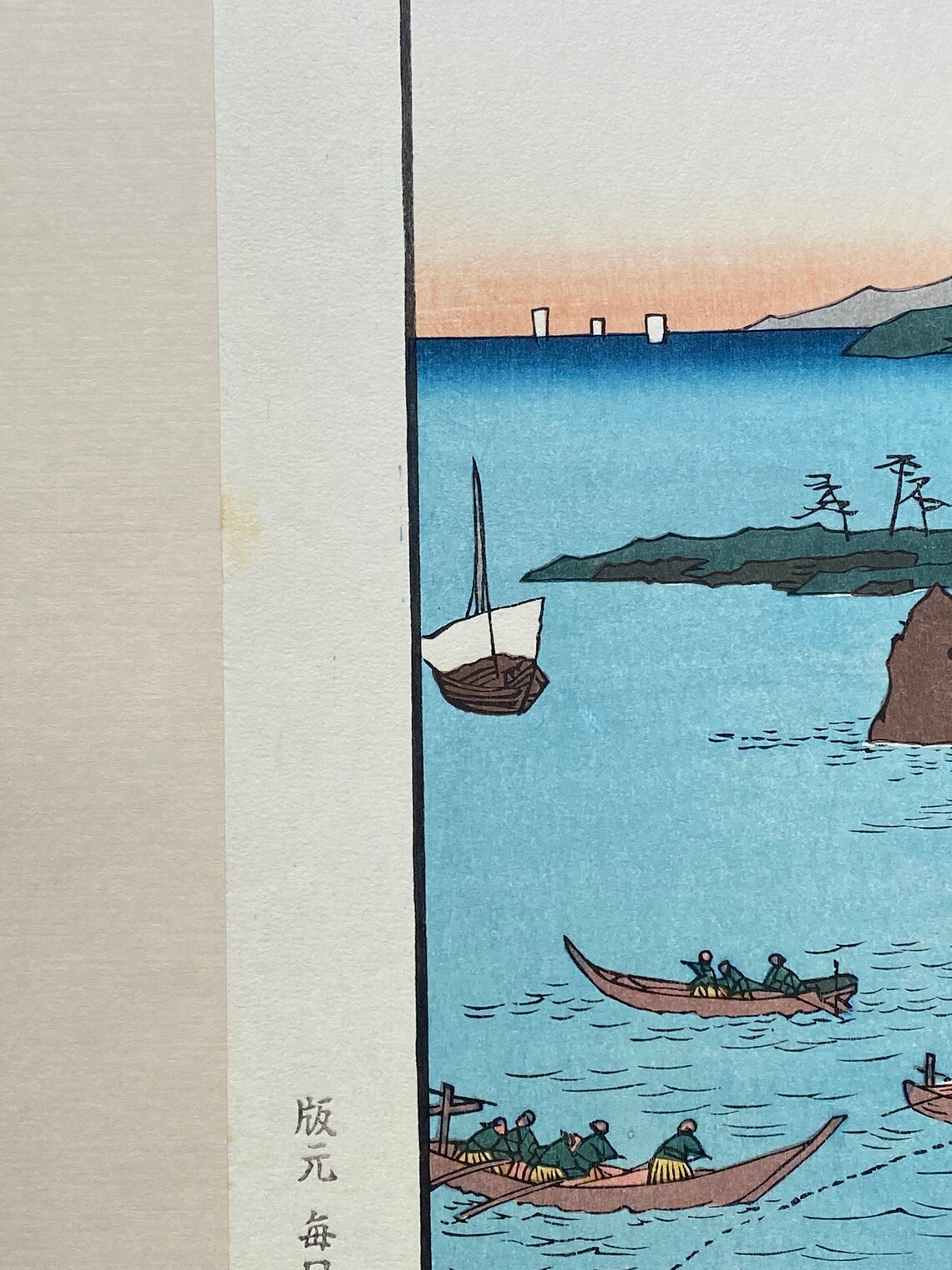 Japanese Ukiyoe, Woodcut Print, Hiroshige, "awaji Province: Goshiki ...
