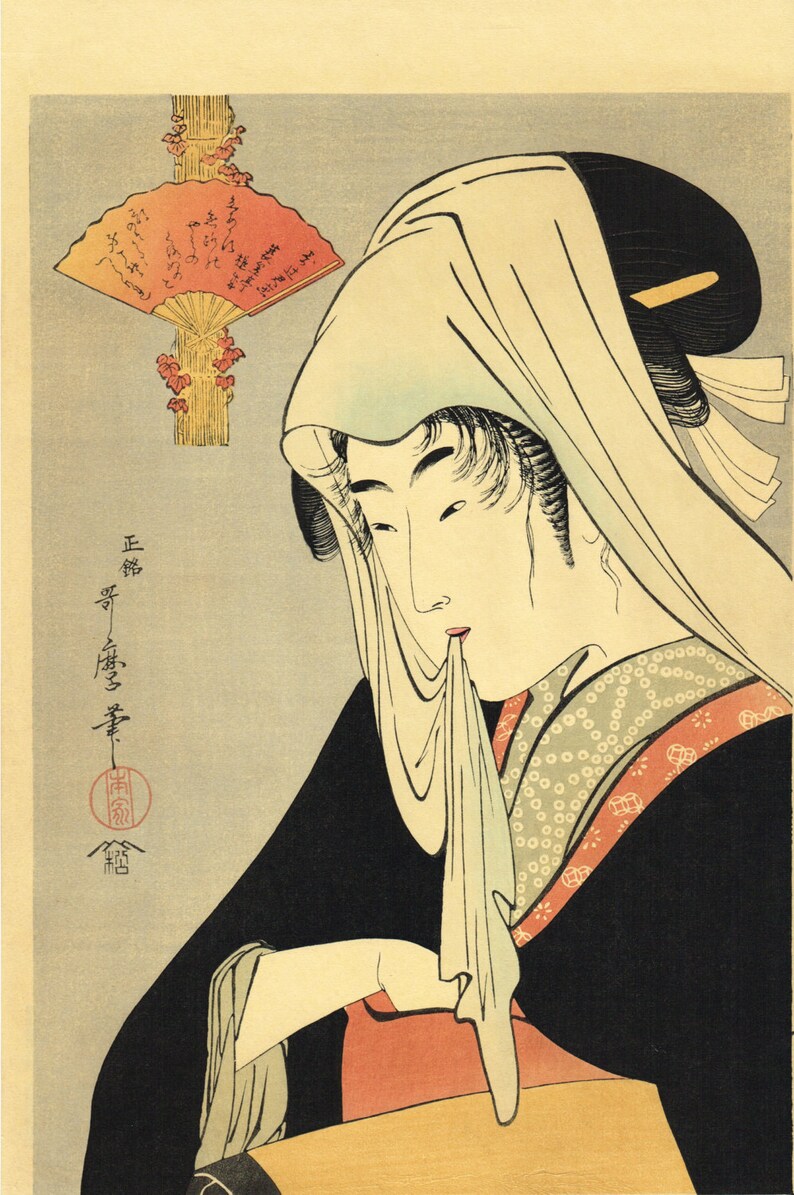 Japanese Ukiyo-e Woodblock Print Utamaro - Etsy