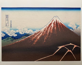 Japanese Ukiyo-e Woodblock Print Hokusai dance | Etsy