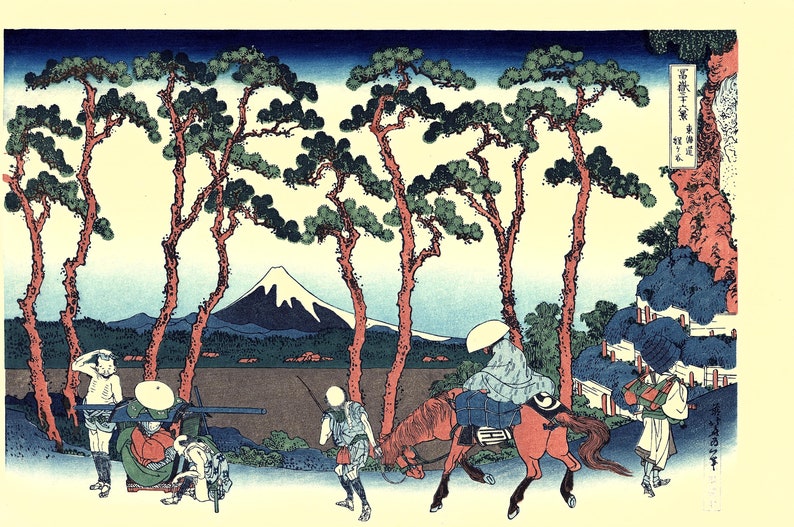 Japanese Ukiyo-e Woodblock Print Hokusai Hodogaya on - Etsy