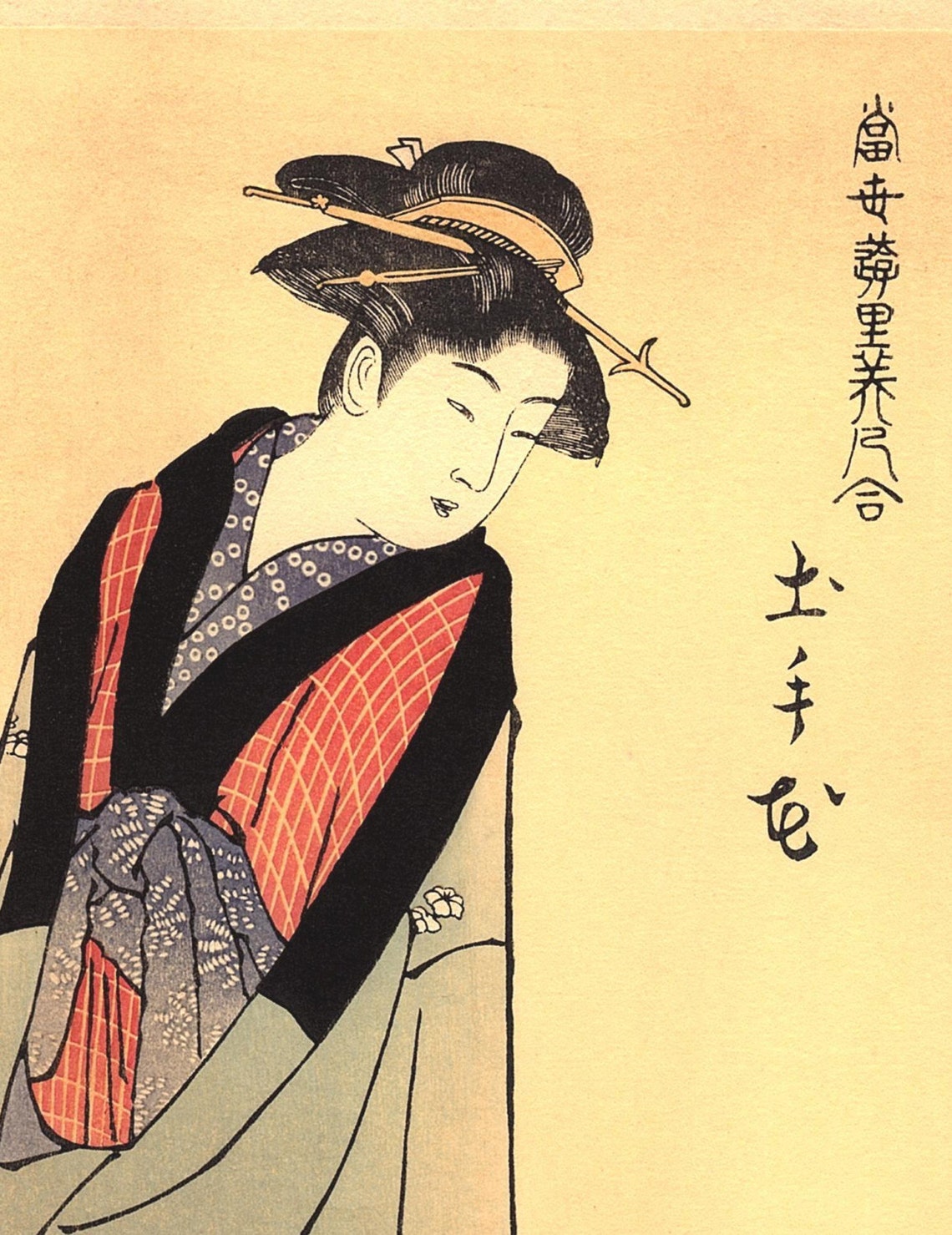 Japanese Ukiyoe, Woodblock Print, Kiyonaga, "contemporary Beauties of ...