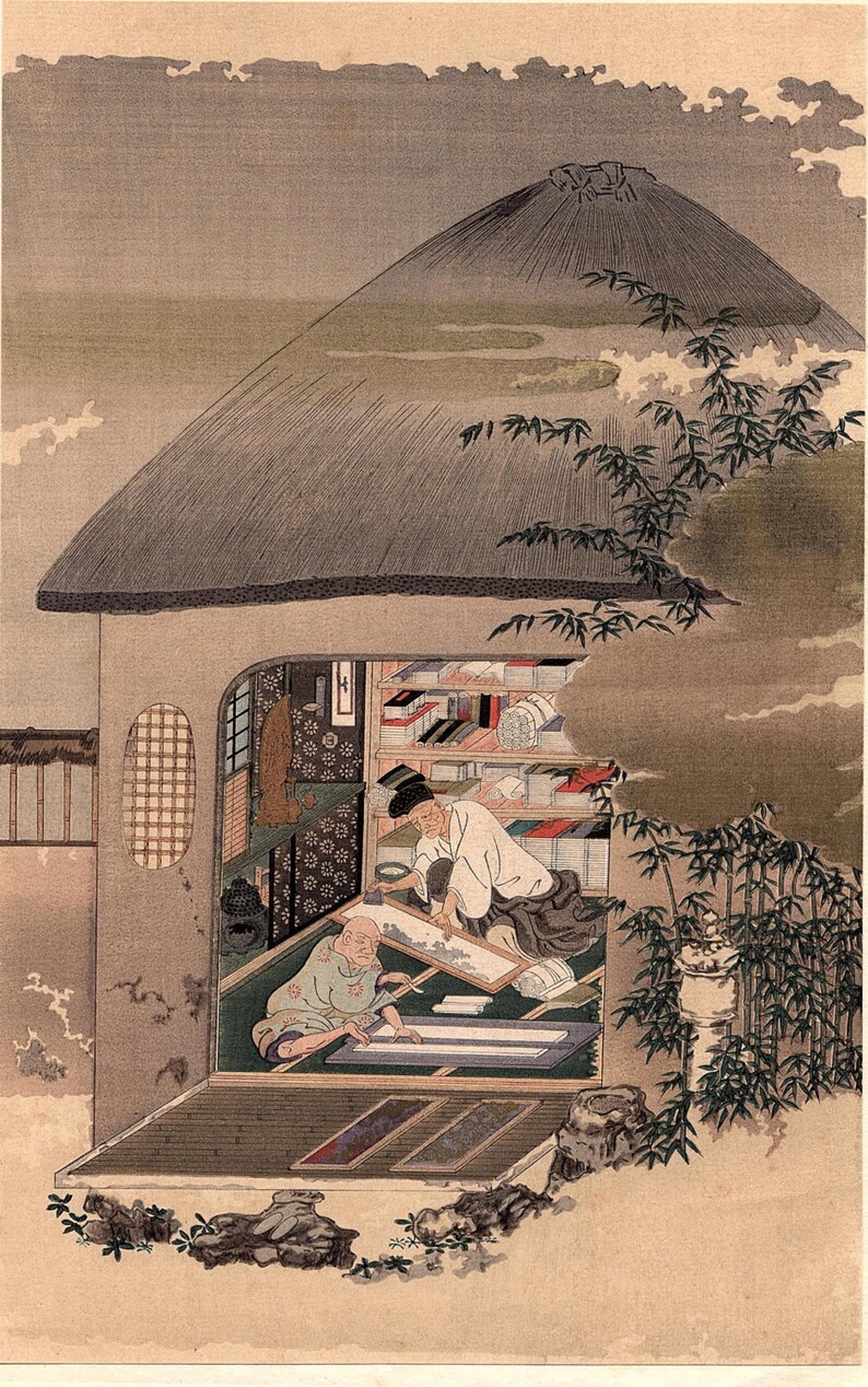1923 Japanese Vintage Woodblock Print Ukiyo-e Fujiwara - Etsy