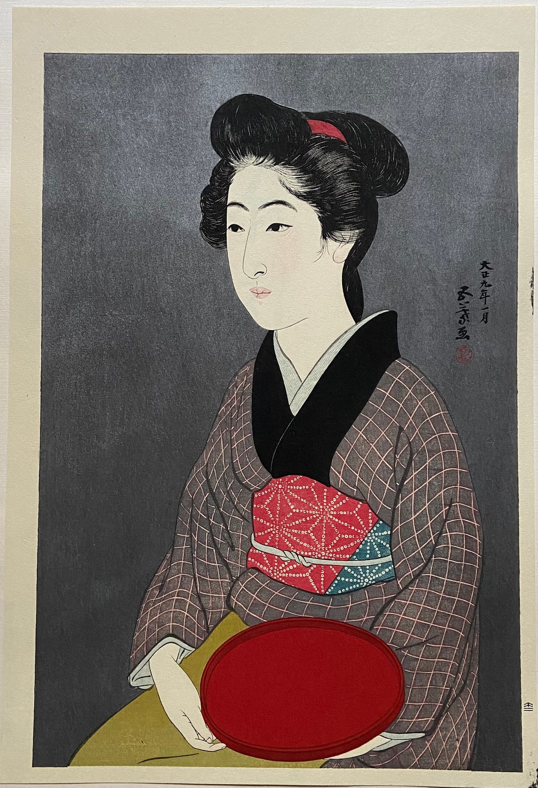 Hashiguchi Goyo, "waitress With a Red Tray" - Etsy