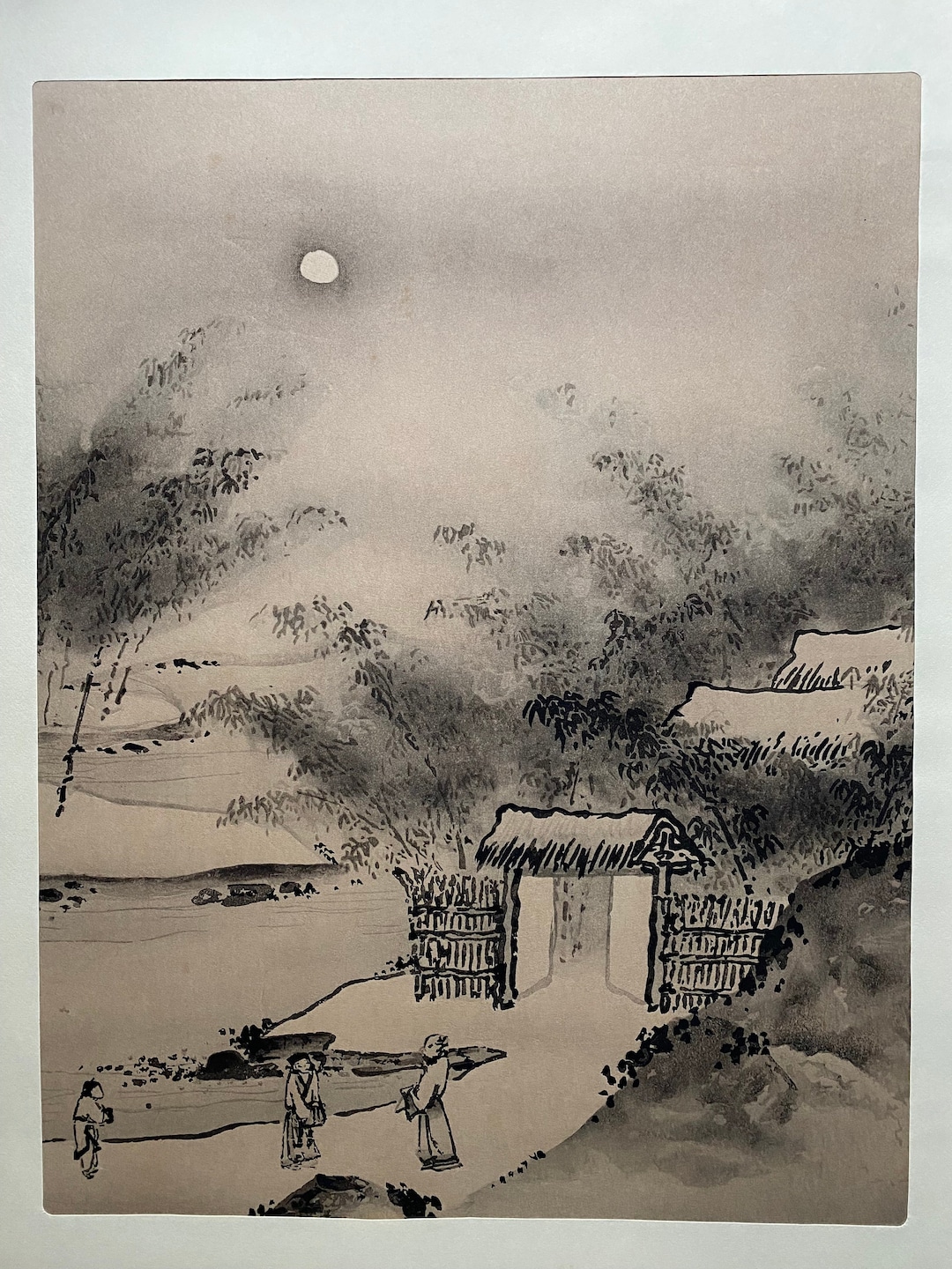 Large Size, Josetsu, Moon Over a Brush Gate (saimon-shingetsu-zu). - Etsy