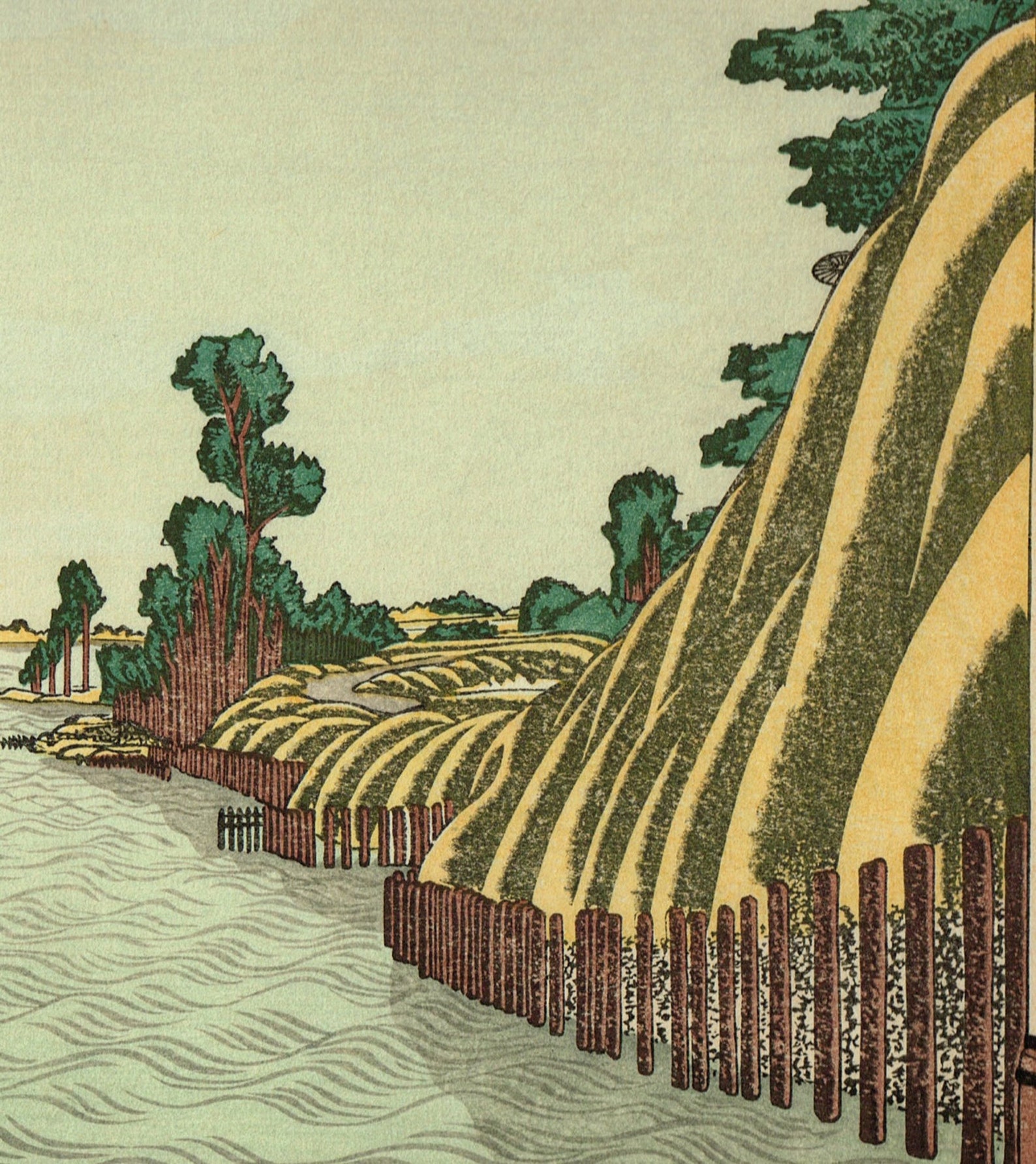 Japanese Ukiyo-e Woodblock Print, Hokusai, "view of Sumida River From ...