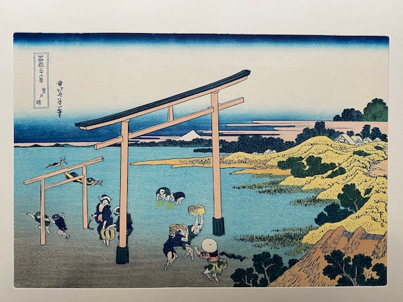 Japanese Ukiyo-e Woodblock Print Hokusai view From | Etsy