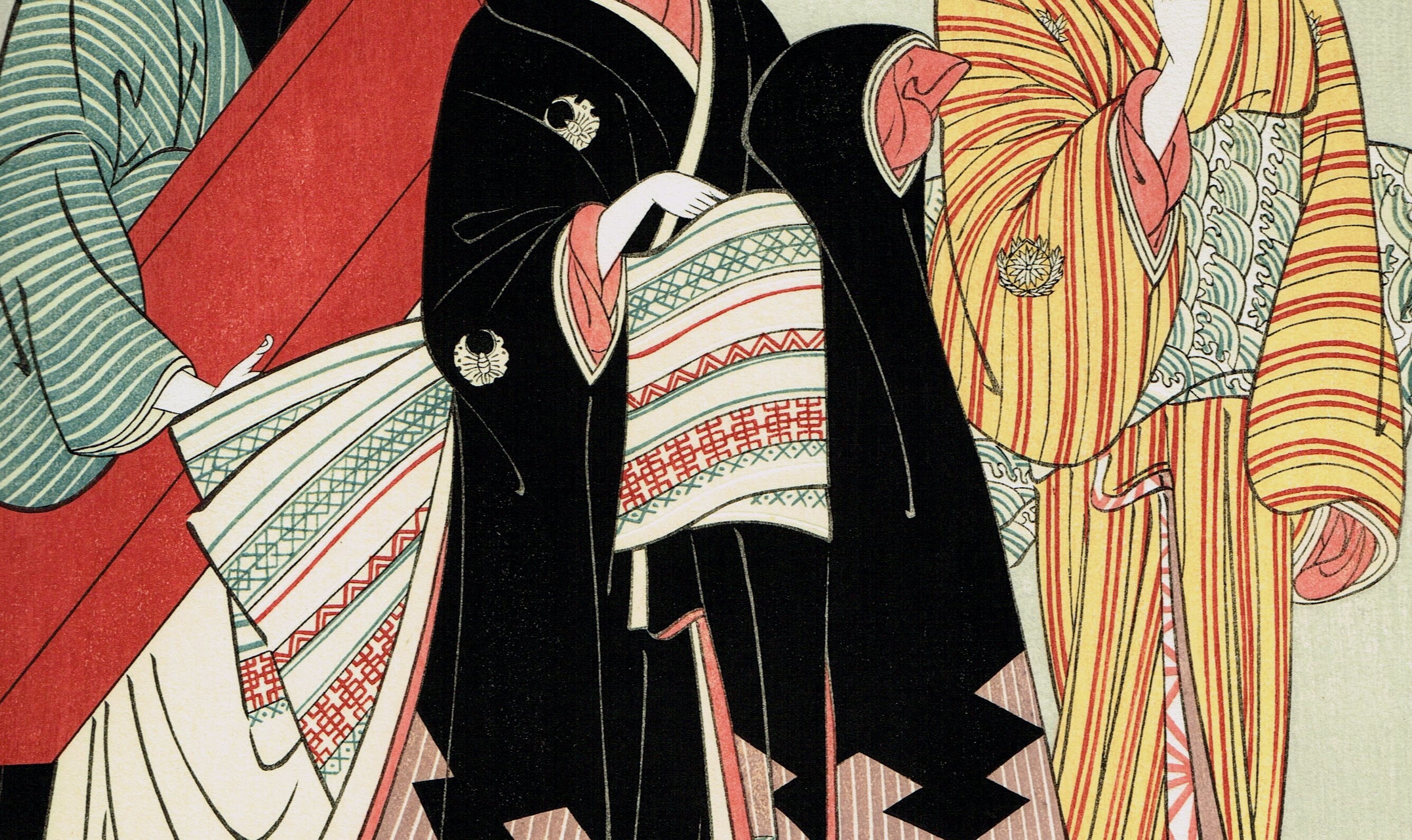 Japanese Ukiyo-e Woodblock print, Kitao Shigemasa, "Geisha And ...