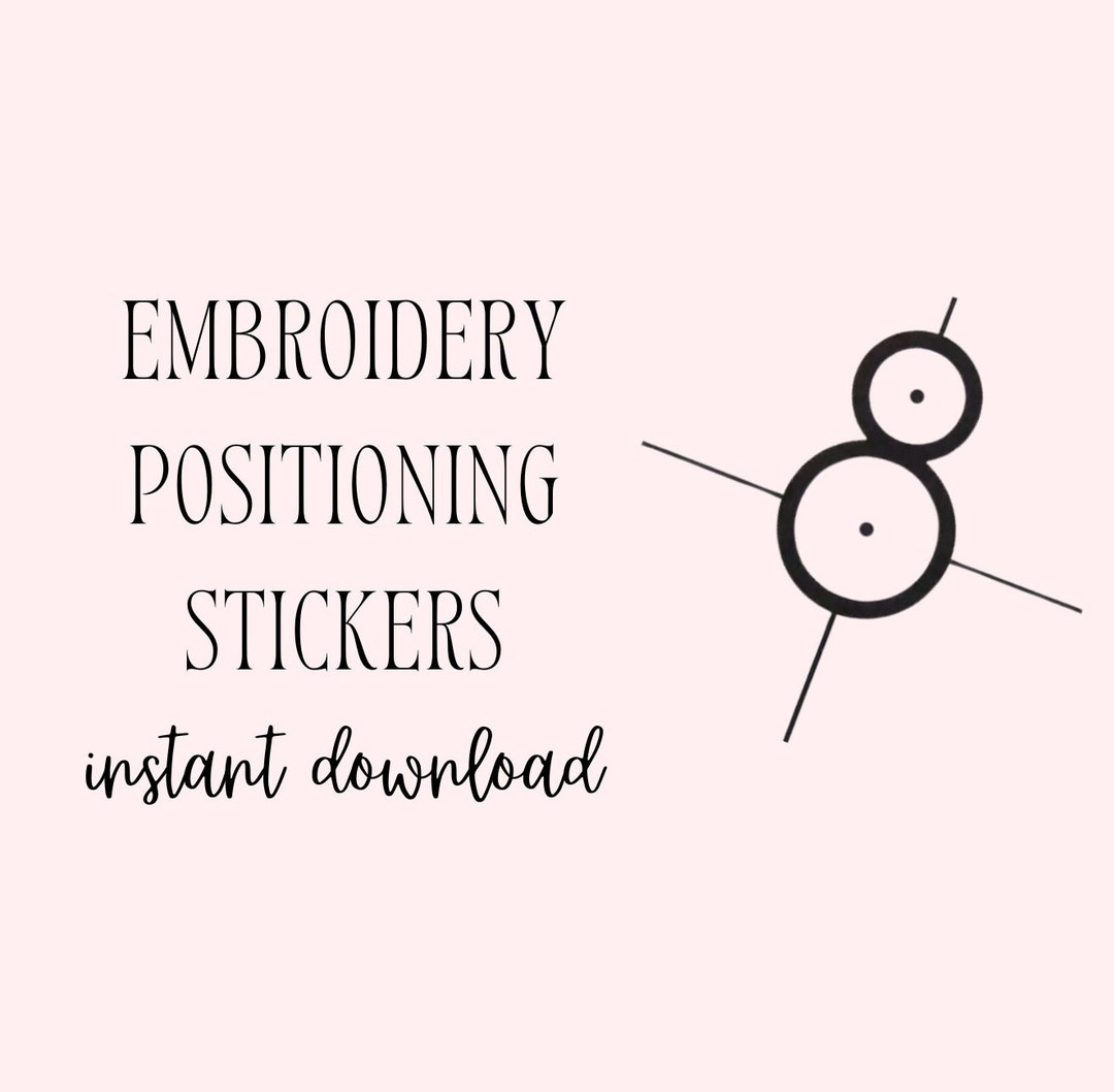 DIGITAL DOWNLOAD Embroidery Positioning Stickers (sheet of 108) - Etsy