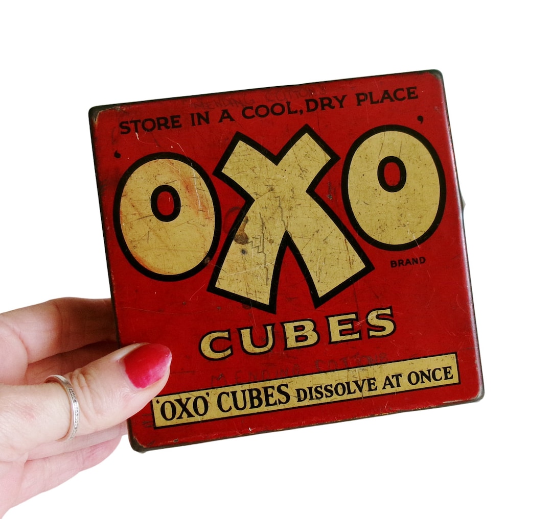 1930s OXO Cubes TIN, Iconic Antique Kitchen Display Packaging, Vintage ...