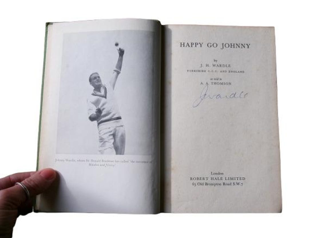 Signed Johnny Wardle Autobiography, 1957 Vintage Cricket Book - Etsy