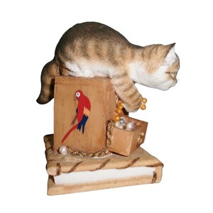 TREASURE ISLAND CAT Figurine by Country Artists, Superb Tabby Cat on ...