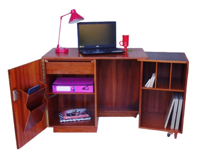 Mid Century MAGIC BOX DESK, Fabulous Desk in A Box, Vintage Danish ...