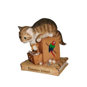 TREASURE ISLAND CAT Figurine by Country Artists, Superb Tabby Cat on ...