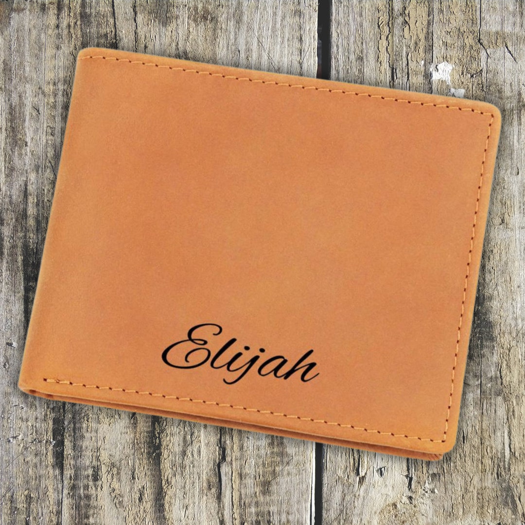 Personalized Leather Wallet for Men, Engraved Name Gift - Etsy